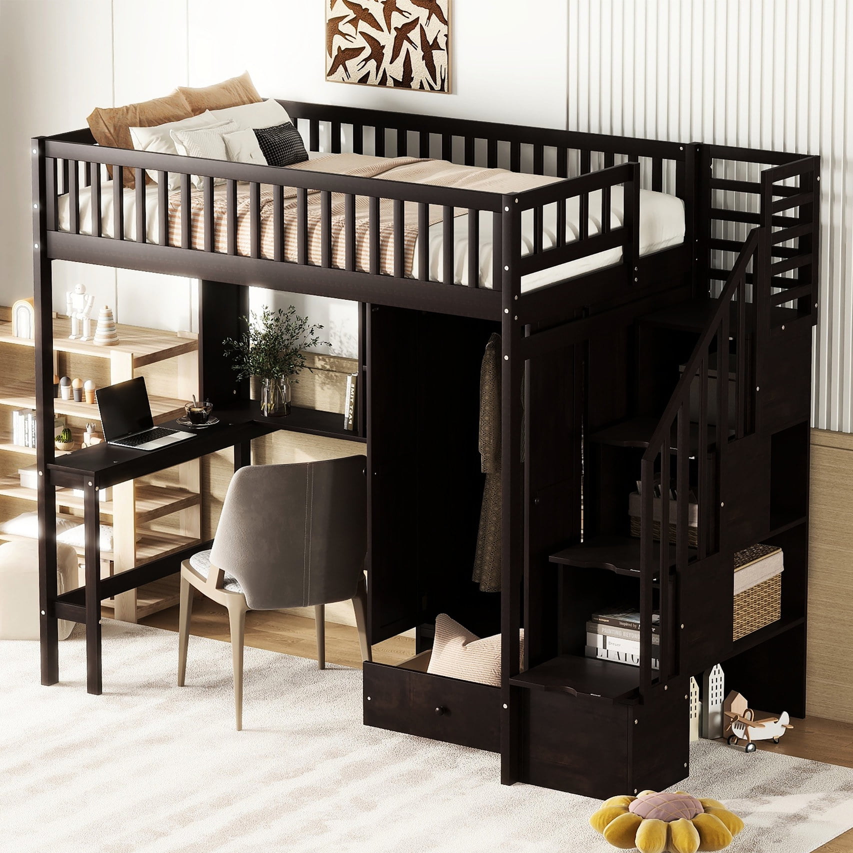 Twin Loft Bed with Three Color Schemes / Match Different Bedroom ...