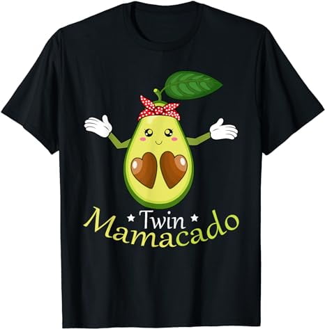 Twin Mamacado Avocado Mama Fruit Pregnancy Pregnant Mom T-Shirt ...
