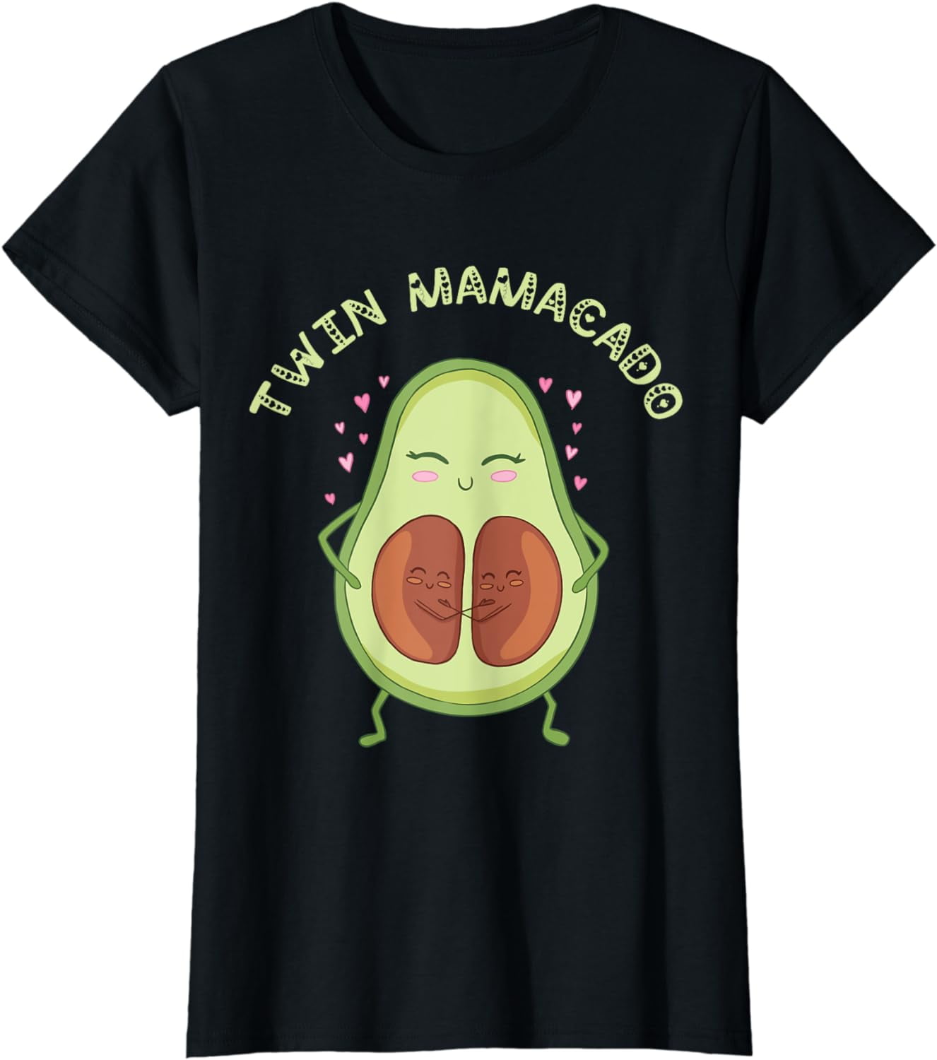Twin Mamacado Cute Avocado Mama Fruit Pregnancy Pregnant Mom T-Shirt ...