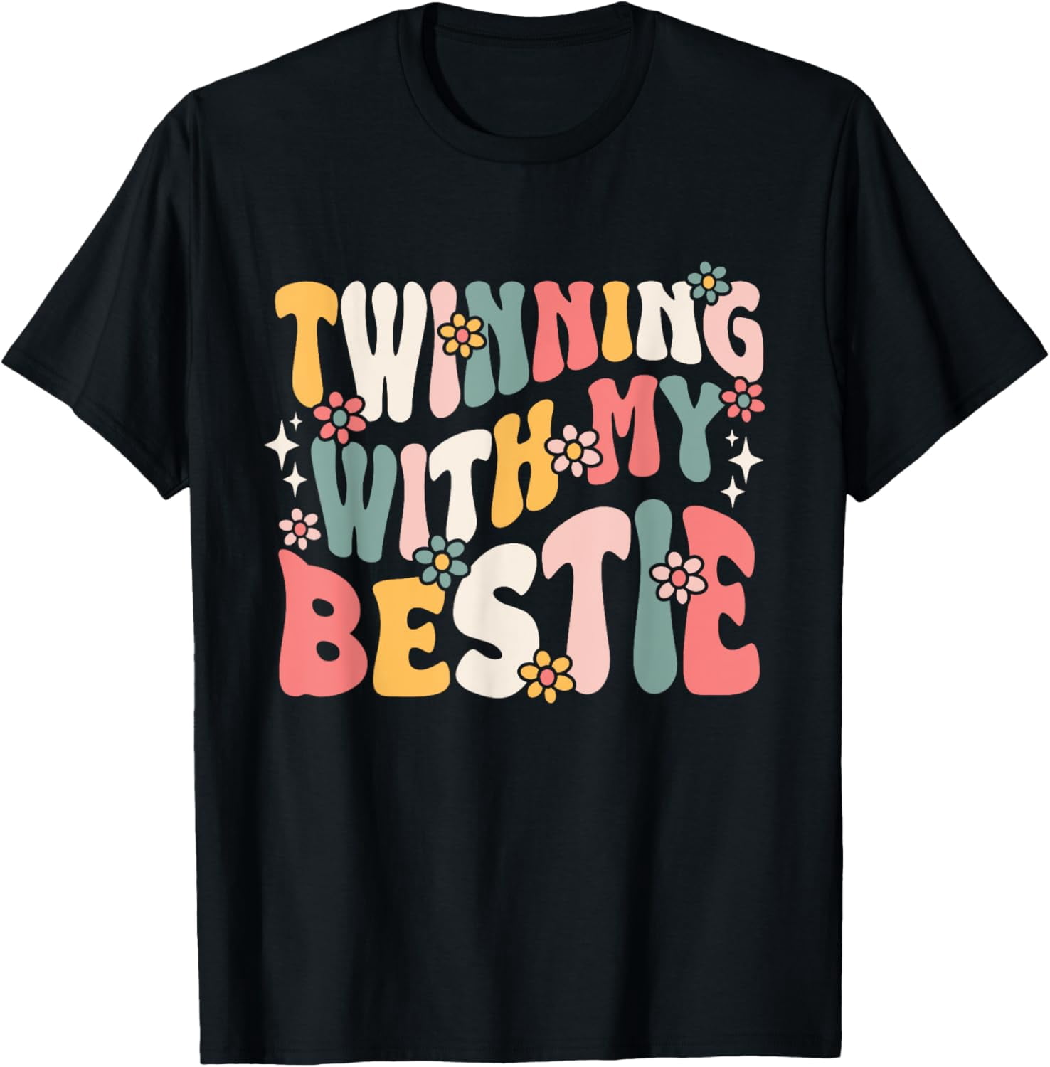 Twin Matching Twins Groovy Spirit Week Twins Day T-Shirt men and women ...