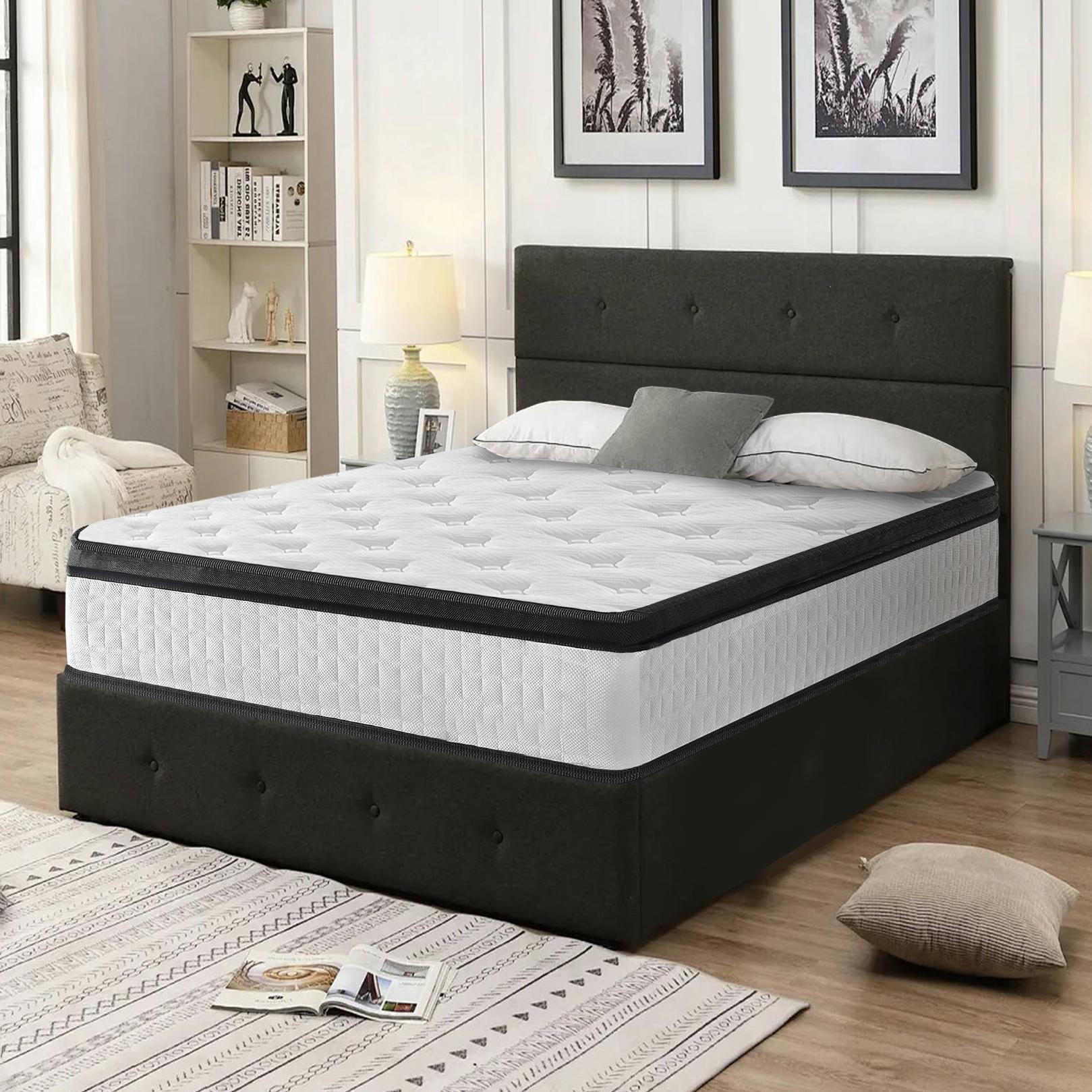 Twin Mattress, 12 Inch Hybrid Mattress in a Box, Zoned Pressure Relief ...