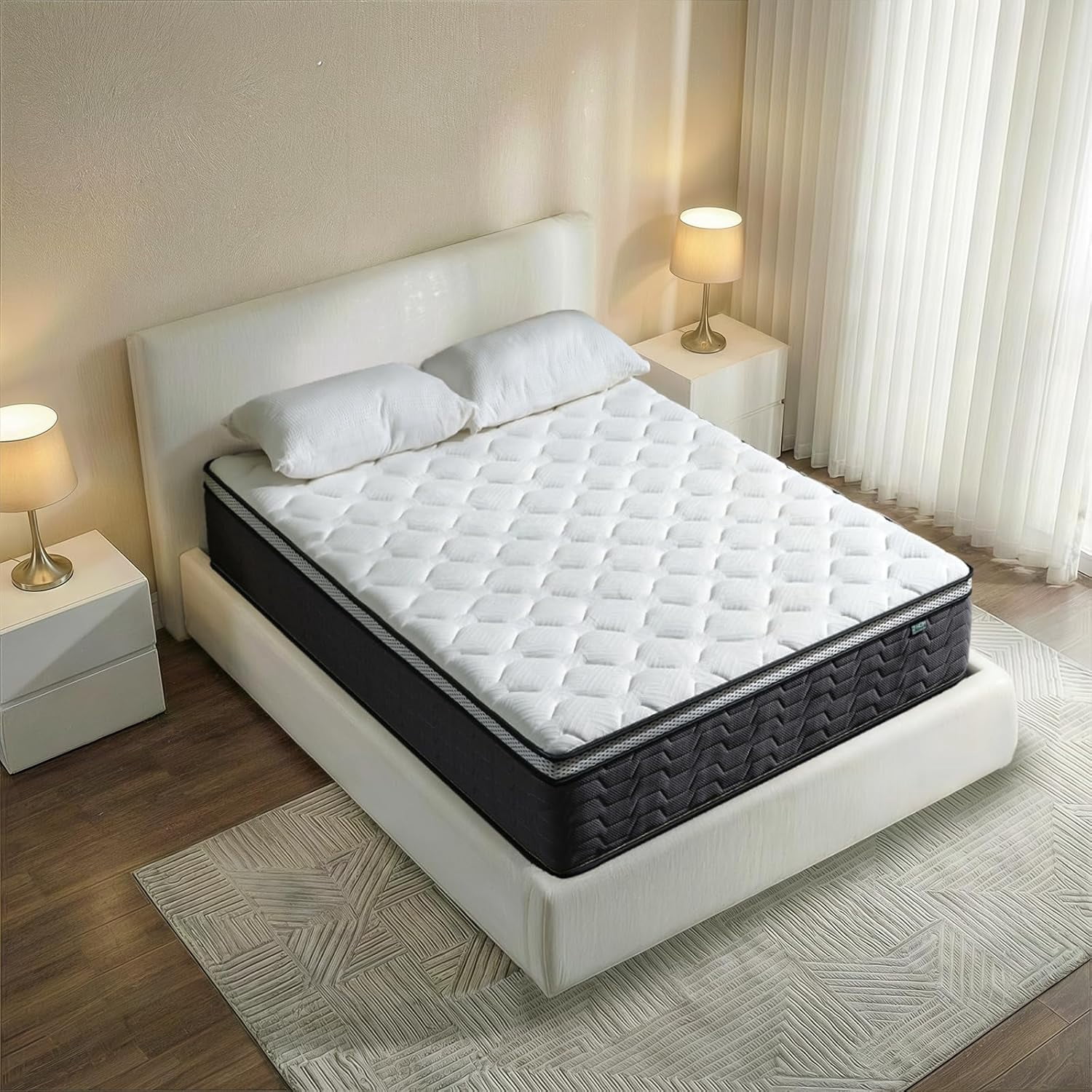 Twin Mattress 12 Inch, Twin Size Spring Gel Memory Foam, Medium Firm in ...