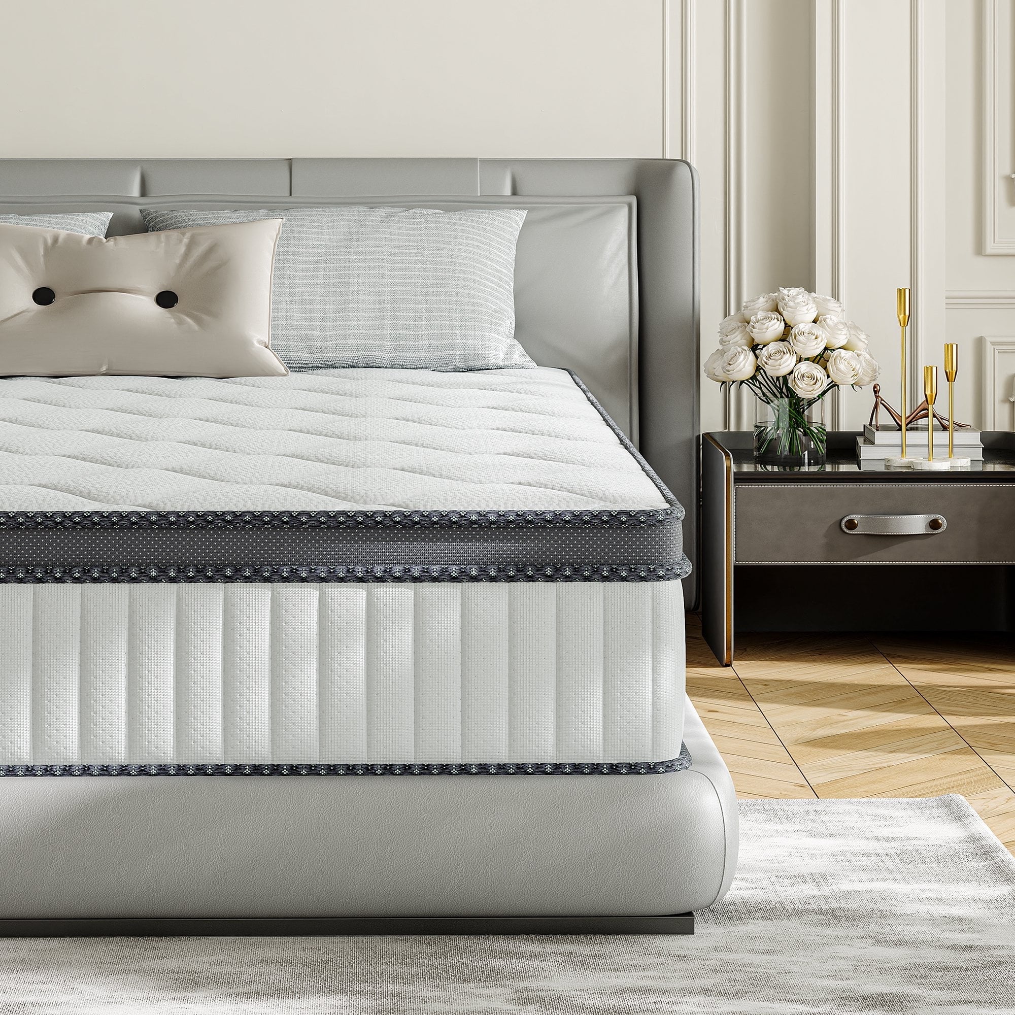 Twin Mattress,8 Inch Full Twin Hybrid Memory Foam and Individual Pocket ...