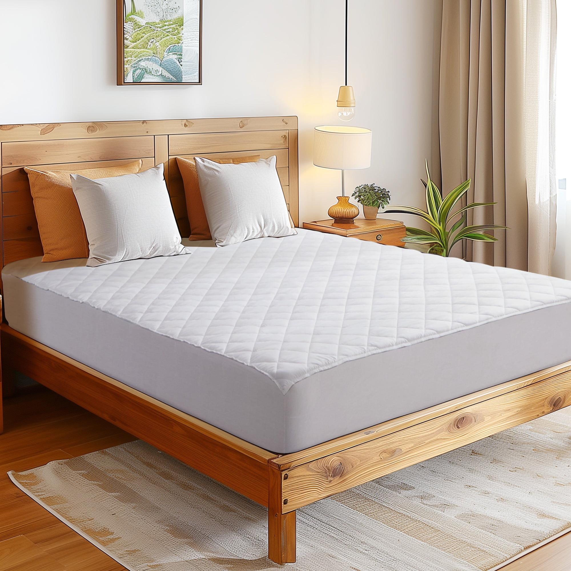 Twin Mattress Pad with 8-21" Deep Pocket Cooling Mattress Cover Quilted ...