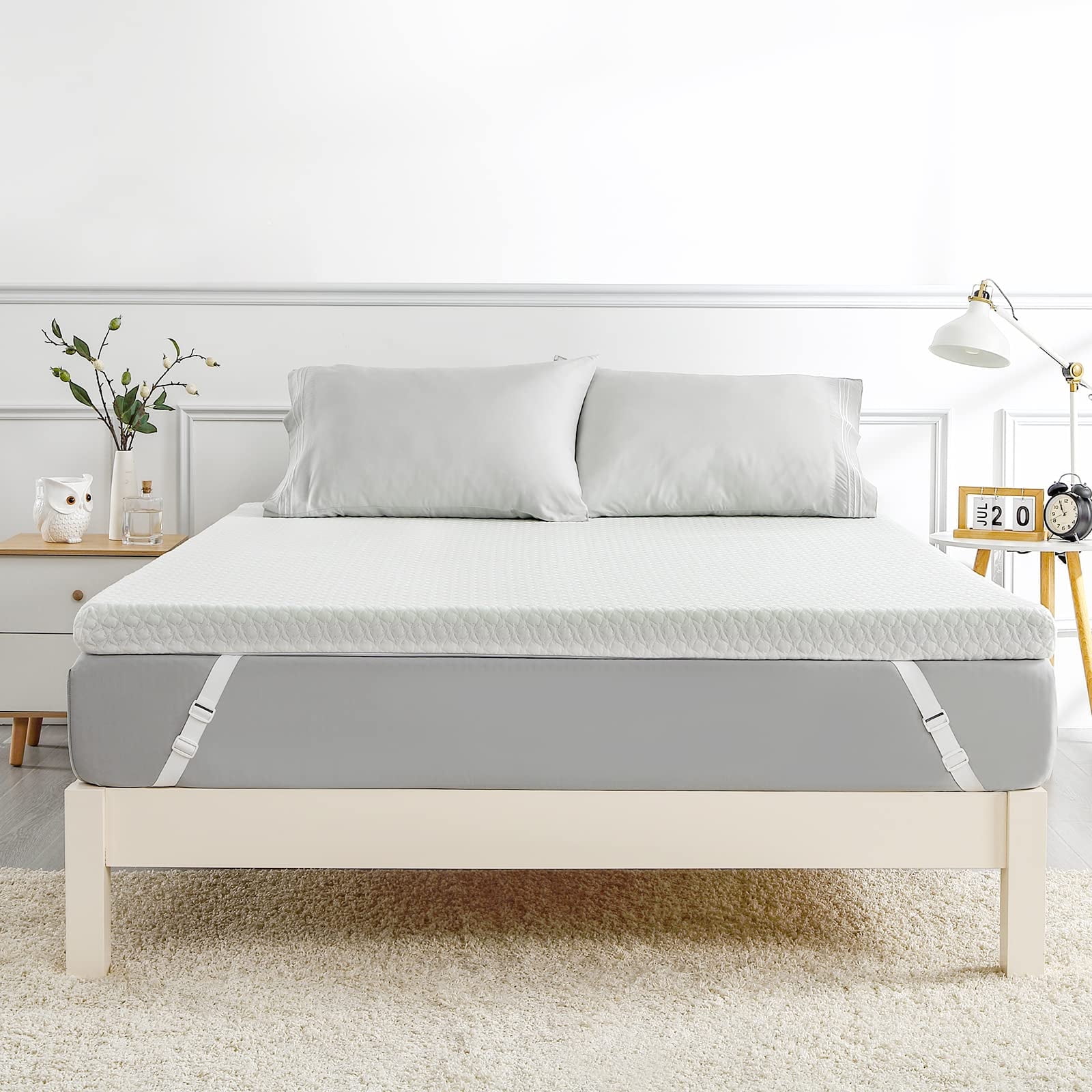 Twin Mattress Topper, 2 Inch Dual LayerFoam Mattress Topper with Bamboo ...