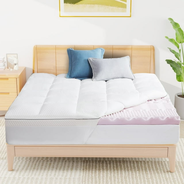 Twin Memory Foam Mattress Topper, 4 inch mattress pad 7 Zone for ...