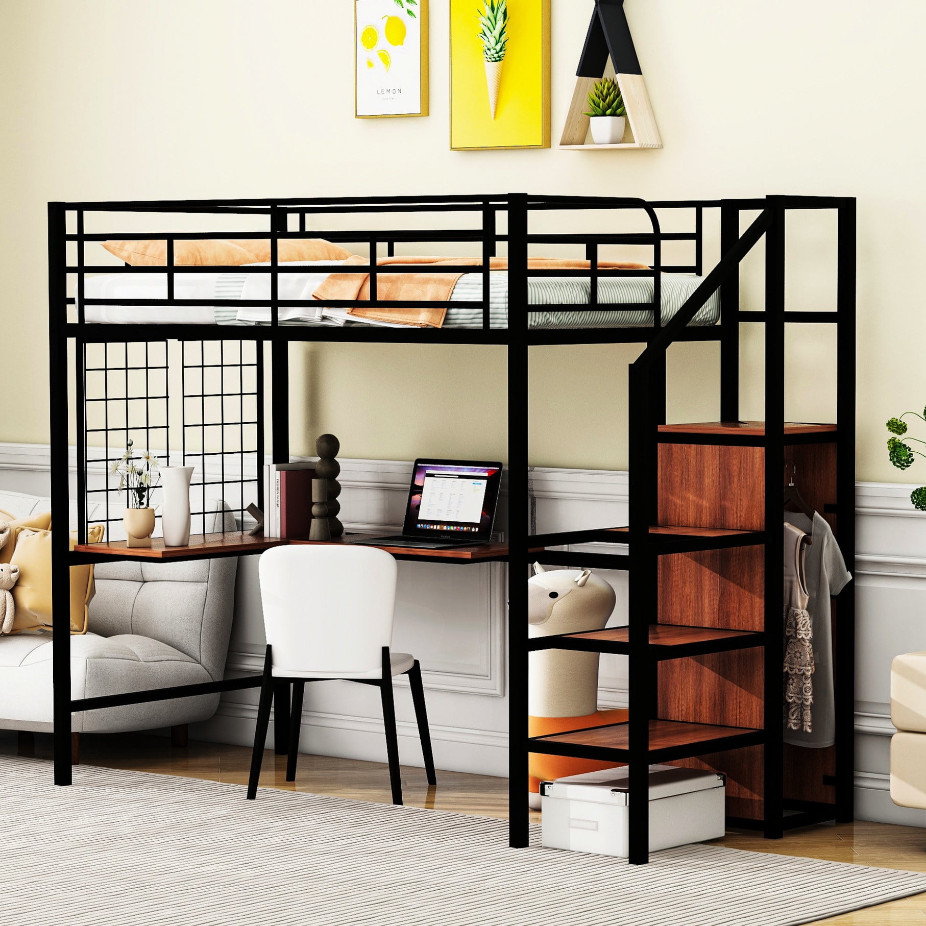 Twin Metal - L - shape Desk for Reading - Study Room - Quiet Reading ...