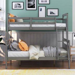 Twin Over Full Bunk Bed, Loft Bed with Playhouse, Farmhouse Bunkbed ...