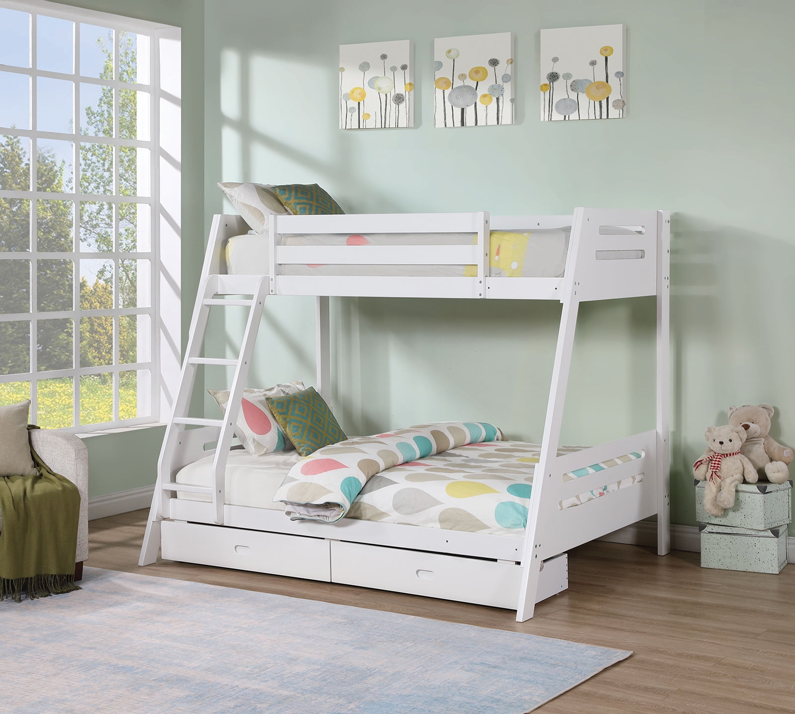 Twin Over Full Bunk Bed with Storage Drawers – 2-in-1 Design ...