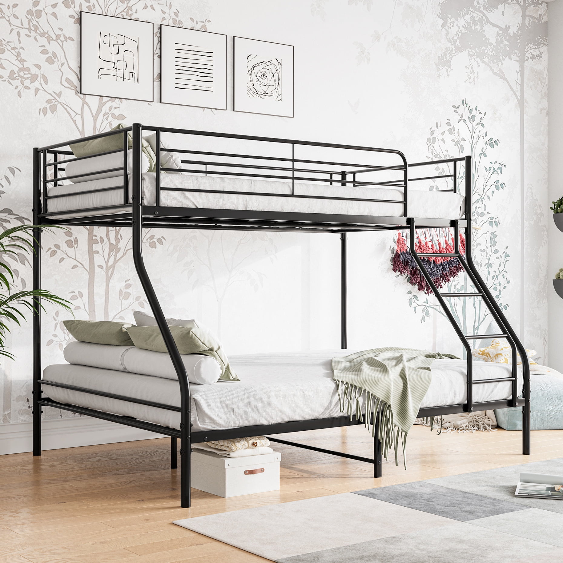 Twin Over Full Metal Bunk Beds, Heavy Duty Metal Bed Frame, Bunk Beds ...