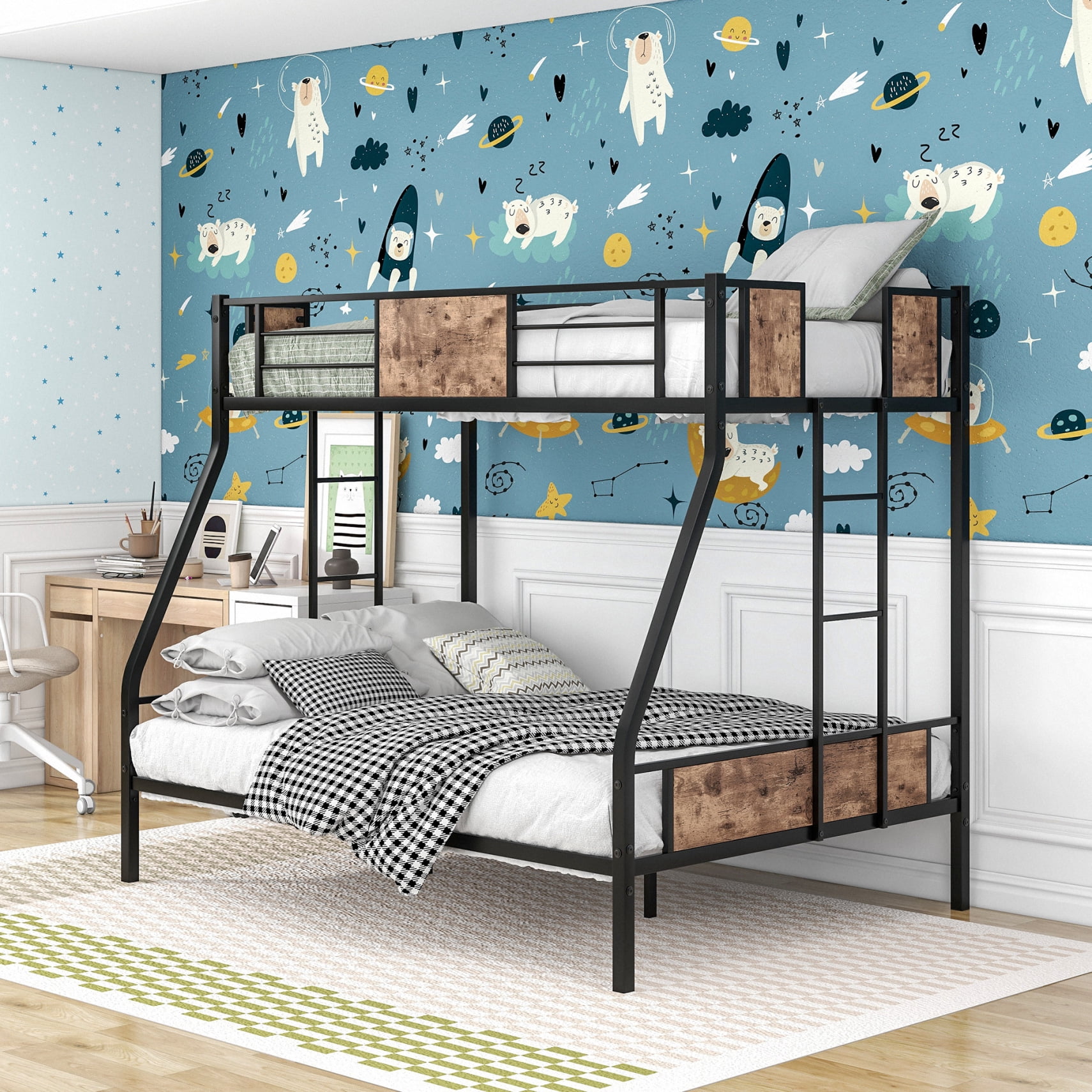 Twin Over Full Metal Bunk Beds, Heavy Duty Metal Bed Frame, Bunk Beds ...