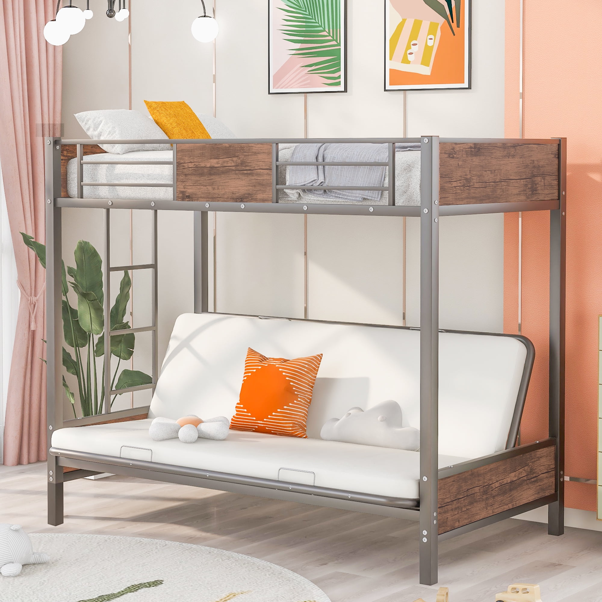 Bunk bed with futon on bottom store