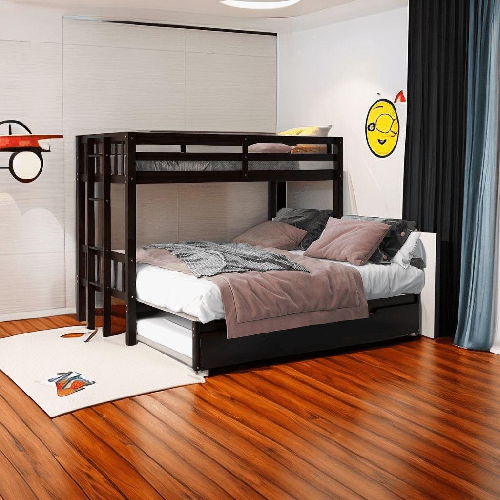 Twin Over King Bunk Beds with Trundle Bunk Beds Twin Over Twin Pull-Out ...