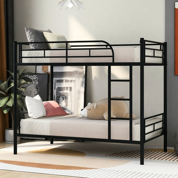 Twin Over Metal Bunk Bed (black) - Wear-, 250 Lbs Upper Capacity Black ...