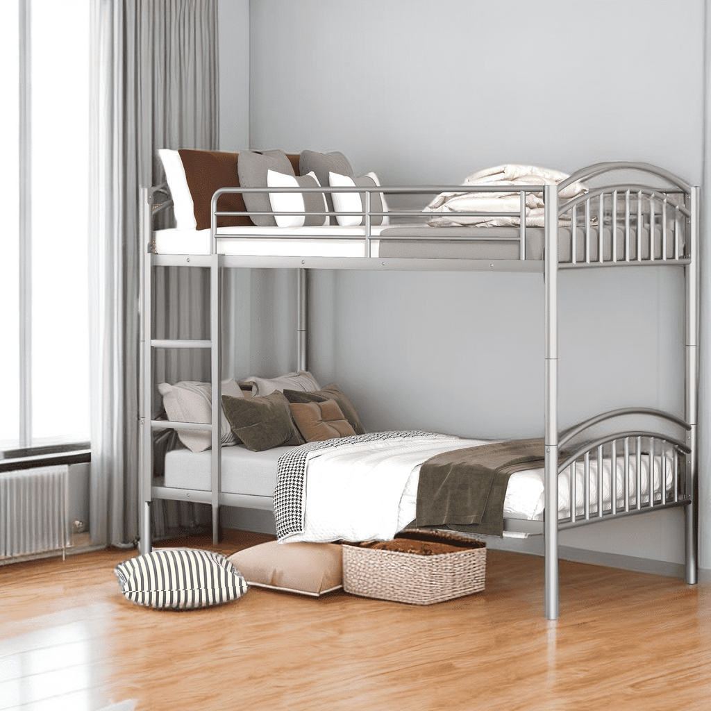 Twin Over Twin Metal Bunk Bed,Divided into Two Beds - Walmart.com