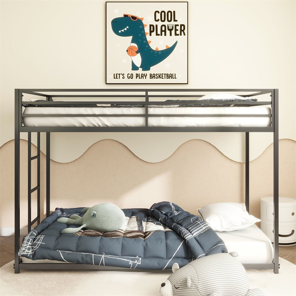 Twin Over Twin Metal Bunk Bed For Kids Teens Bunk Bed with Stable And ...