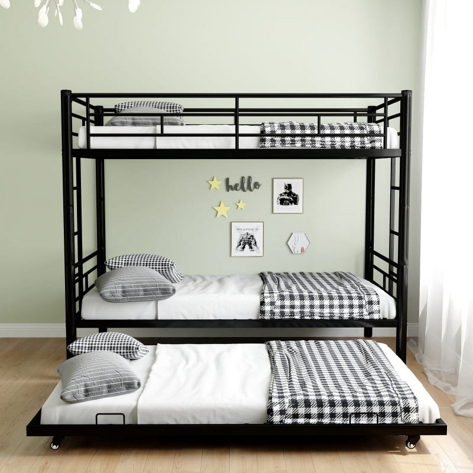 Twin Over Twin Metal Bunk Bed for Kids Boys Girls,Metal Structure ...