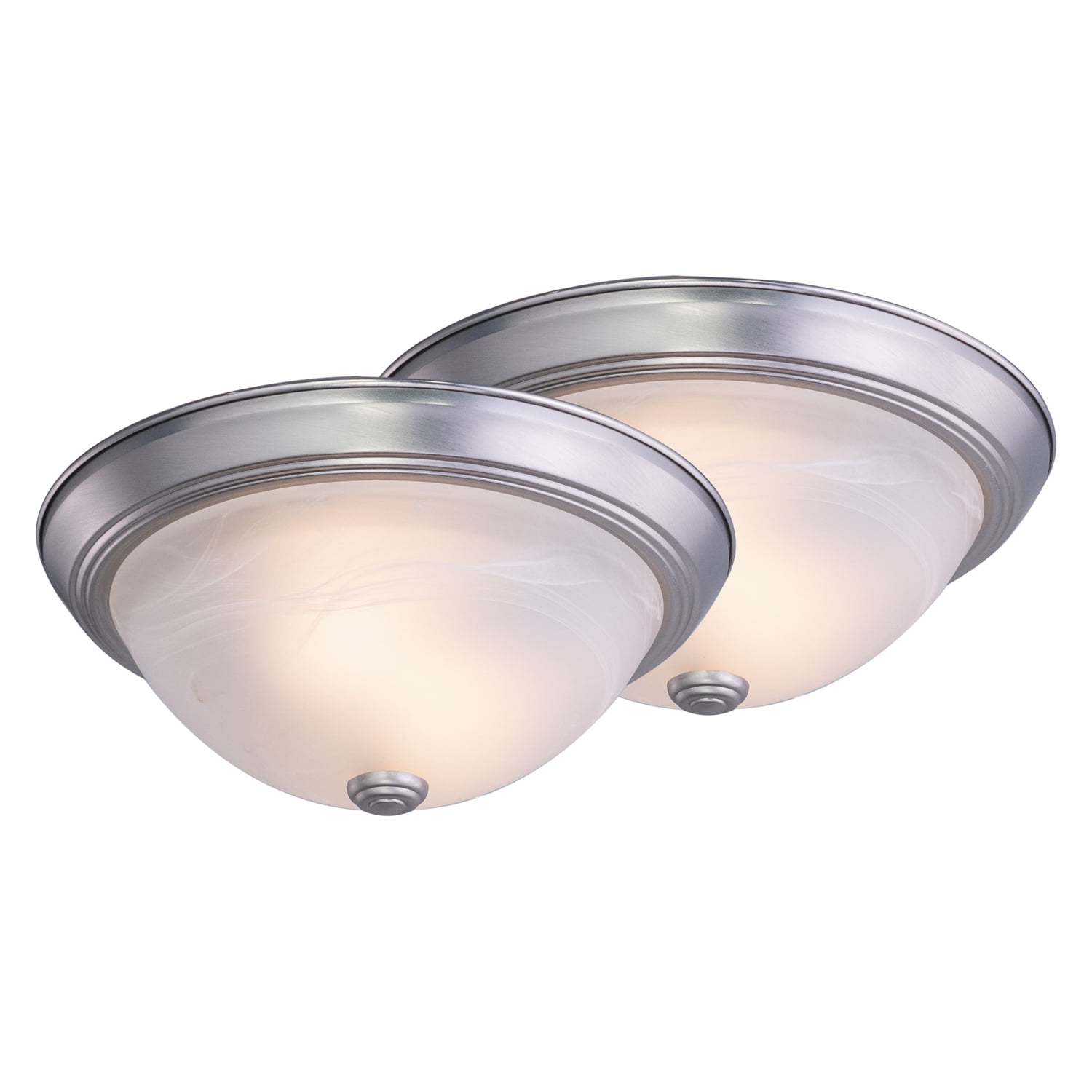 Vaxcel Twin Pack Flush Mount Ceiling Light Fixture White Glass ...
