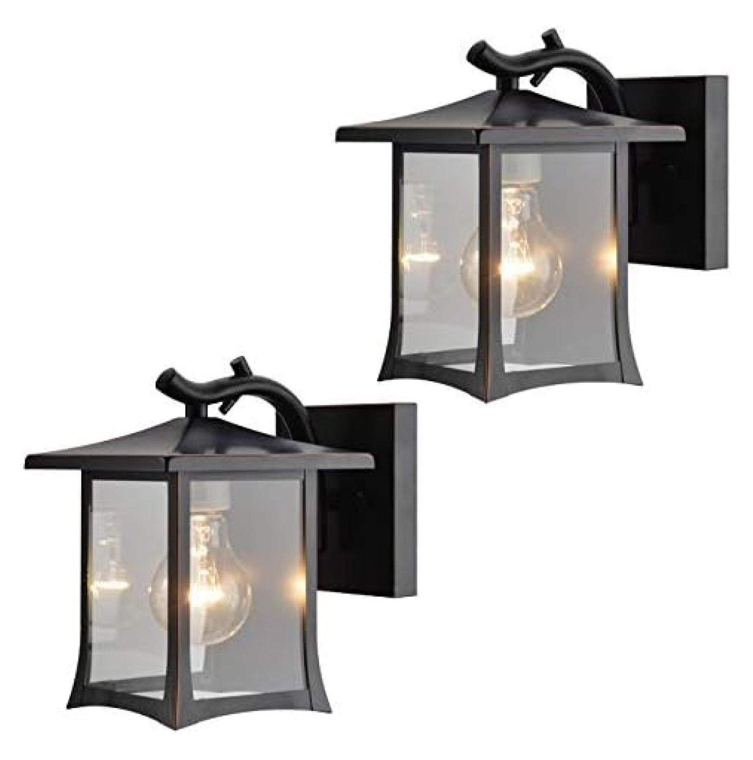 Twin Pack - 73475 Oil Rubbed Bronze Mission Style Outdoor Patio/Porch ...