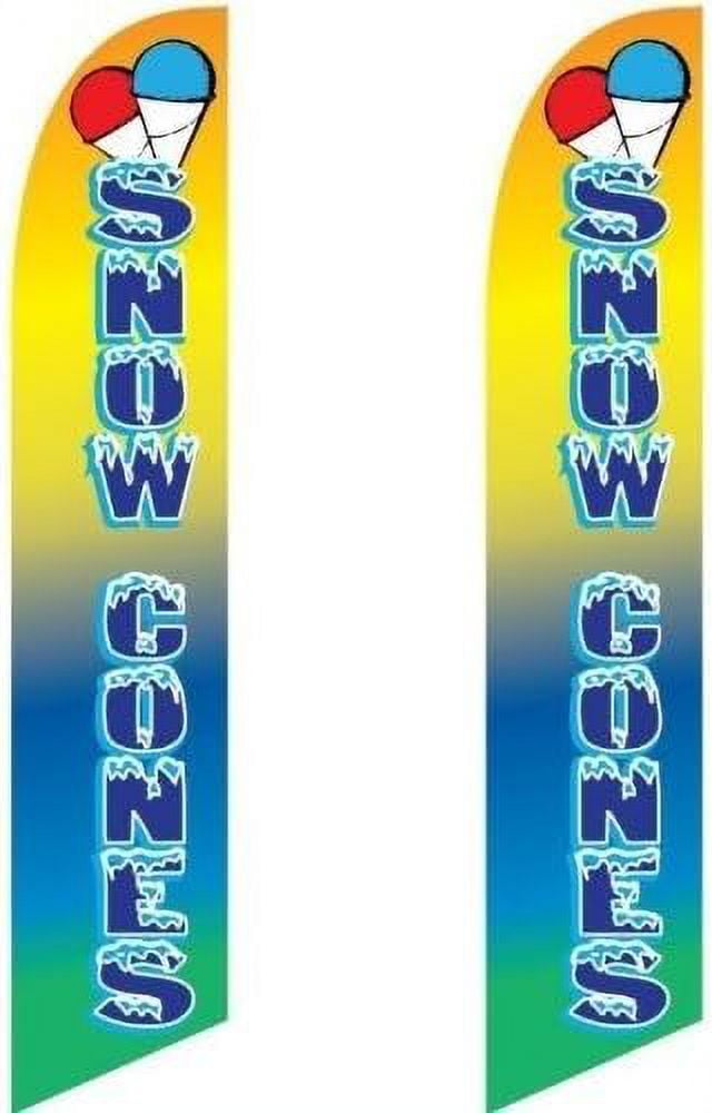 Twin Pack Full Sleeve Swooper Flags SNOW CONES Multi-Color w Snow Cones ...