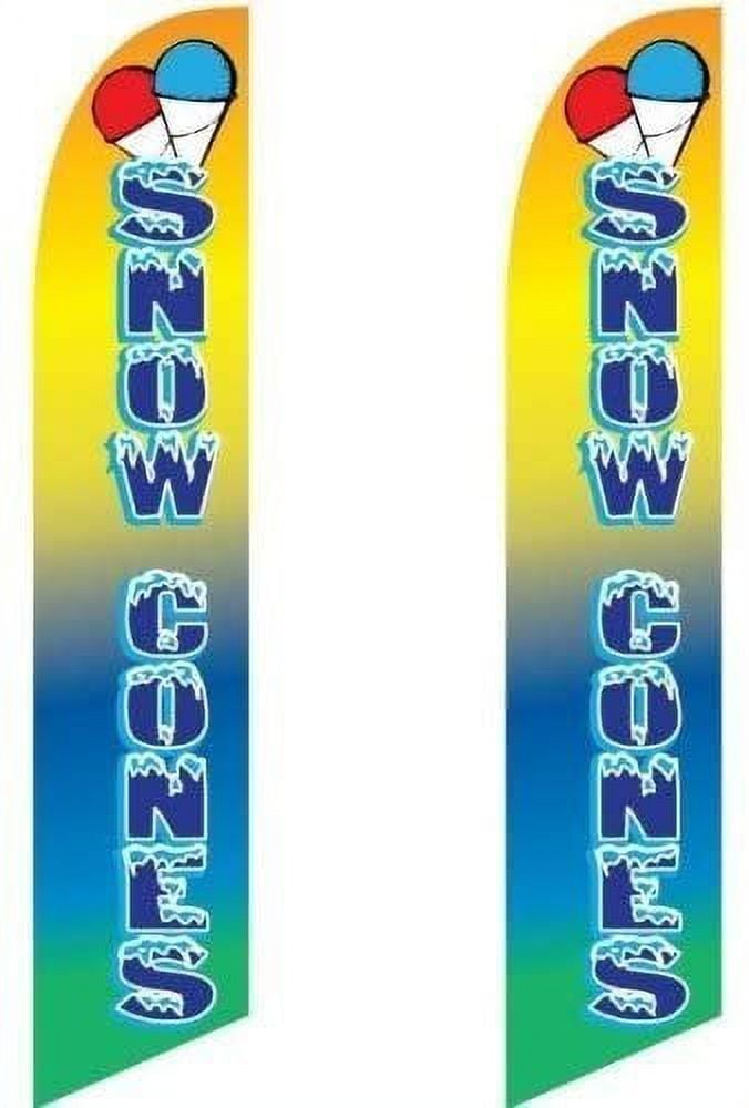 Twin Pack Full Sleeve Swooper Flags SNOW CONES Multi-Color w Snow Cones ...