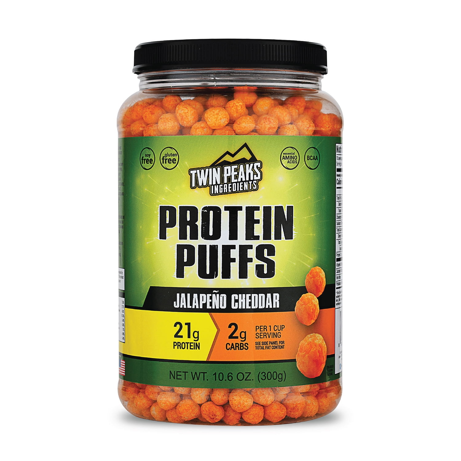 Twin Peaks Protein Puffs, Keto Friendly, Jalapeno Cheddar (10.6 oz ...