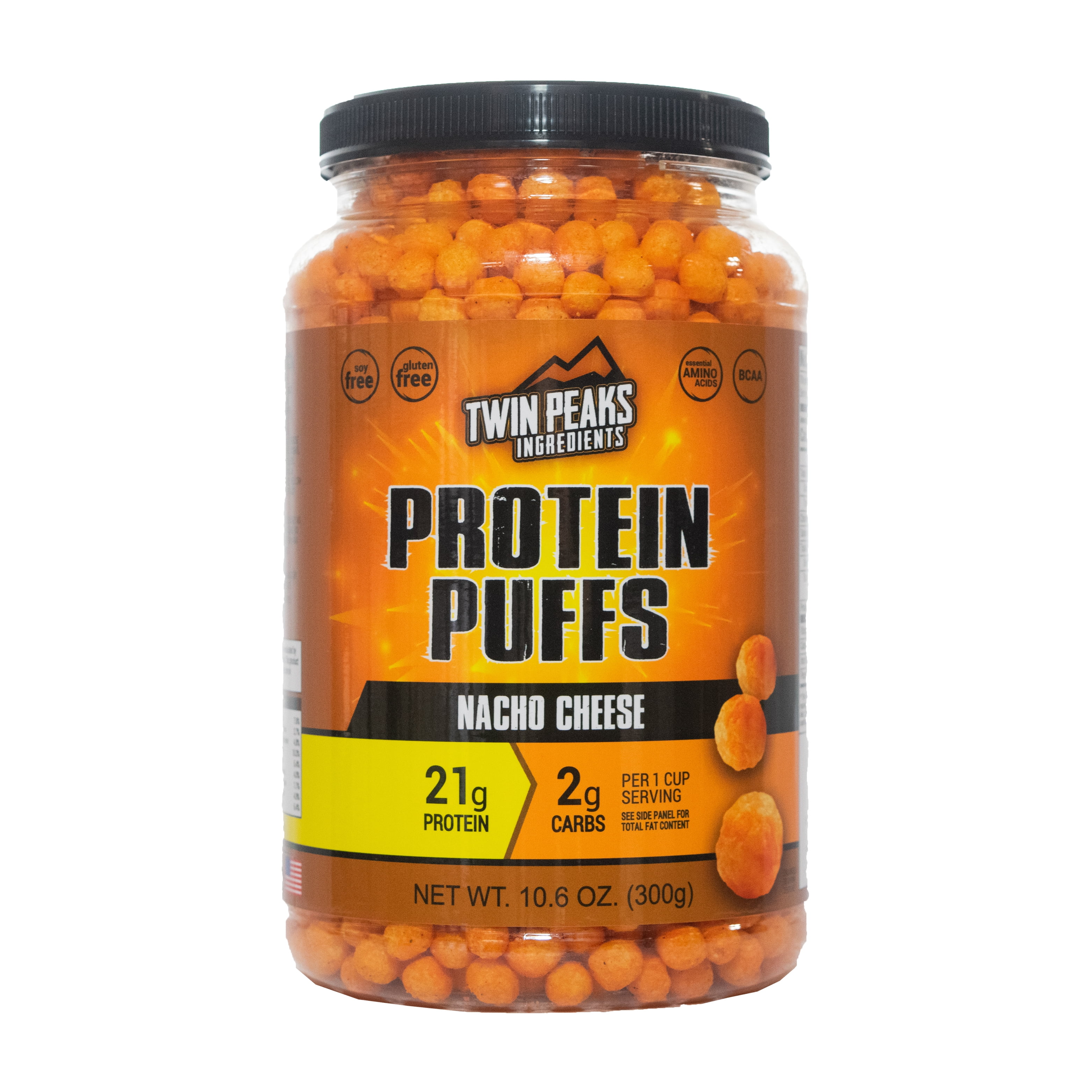 Twin Peaks Healthy Low-Carb, Keto-Friendly Protein Puffs, Nacho Cheese ...
