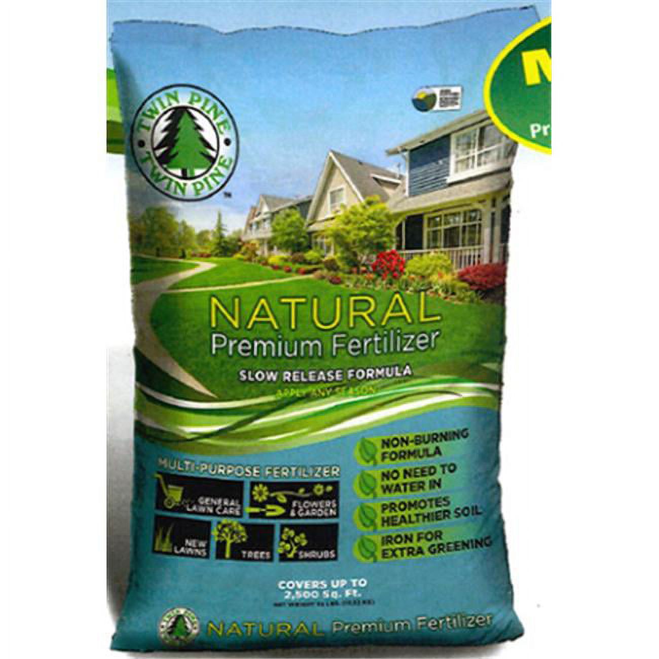 Twin Pine TP40809 32 lbs 2500 sq ft. 4-3-0 Natural Premium Fertilizer ...