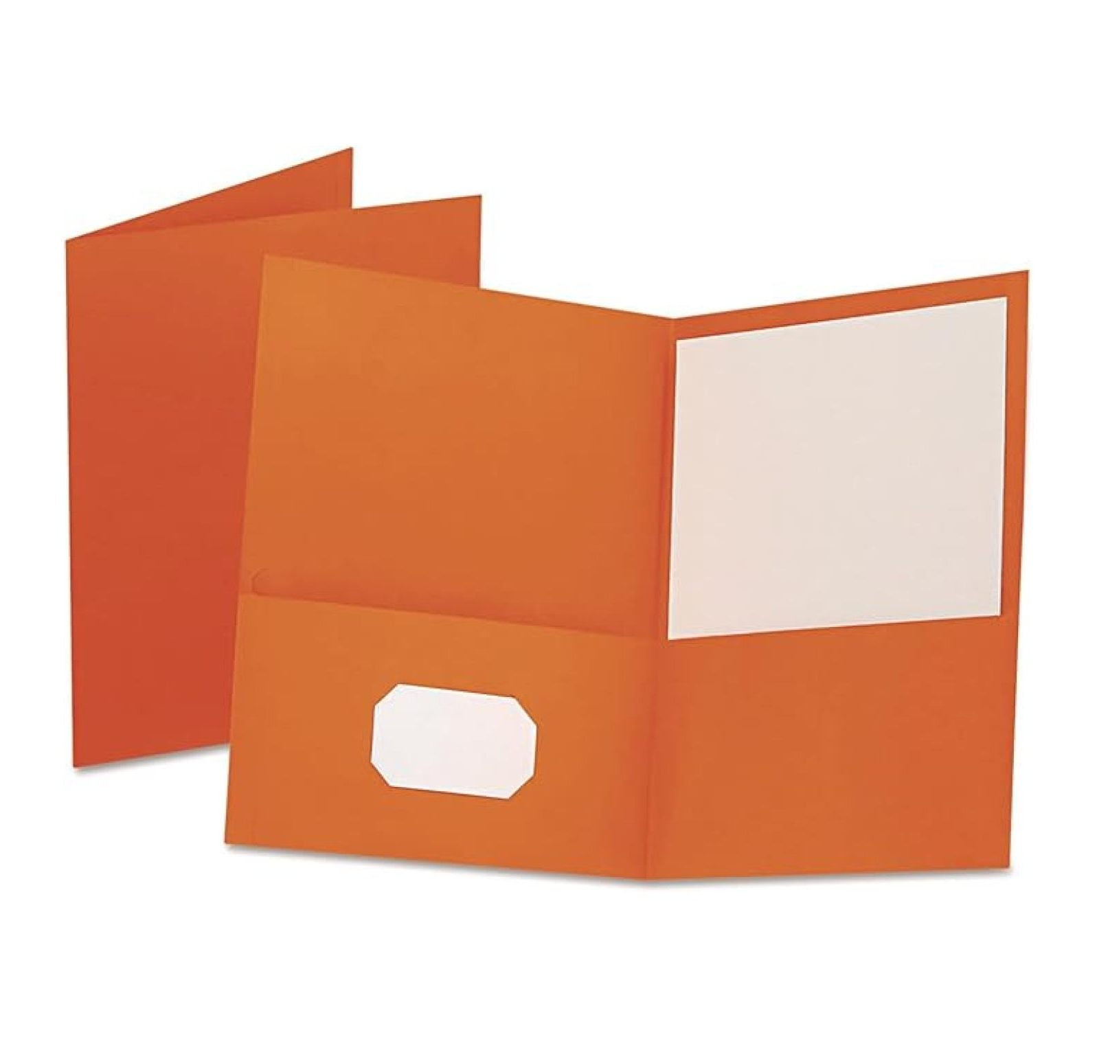 Twin Pocket Folders Orange - 11x8.5 Inch - 25 Pack - Leatherette Stock ...