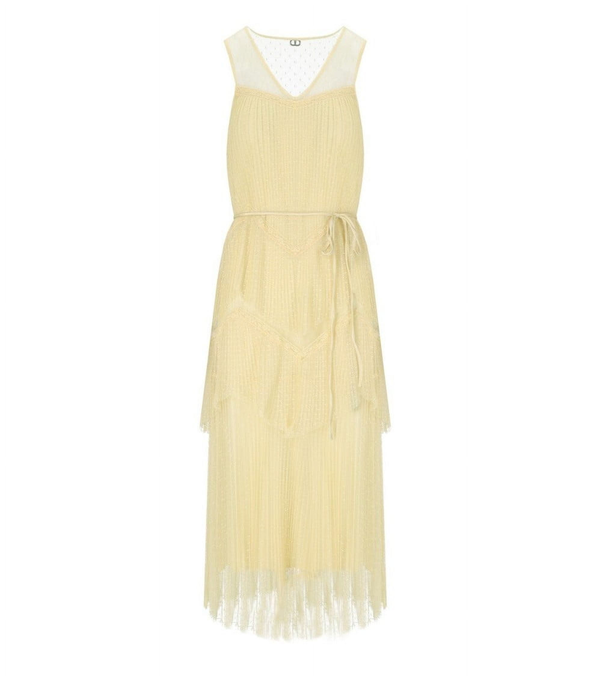 Twin-Set Women's Layered White Evening Dress Neutrals Sizes IT 34-64 ...