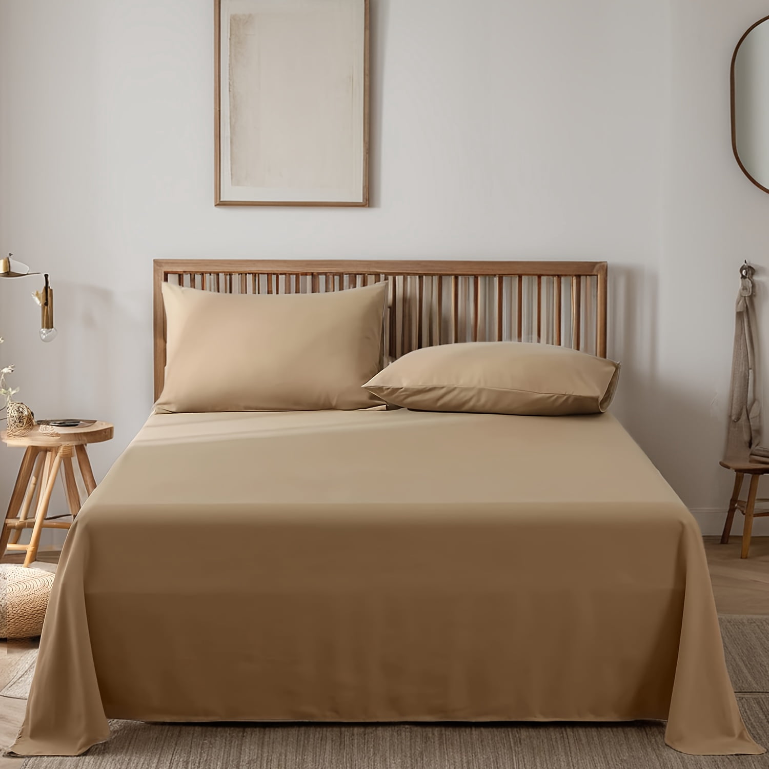 Twin Sheet Set 3 Piece Basics Lightweight Extra Soft Easy Care 100% ...