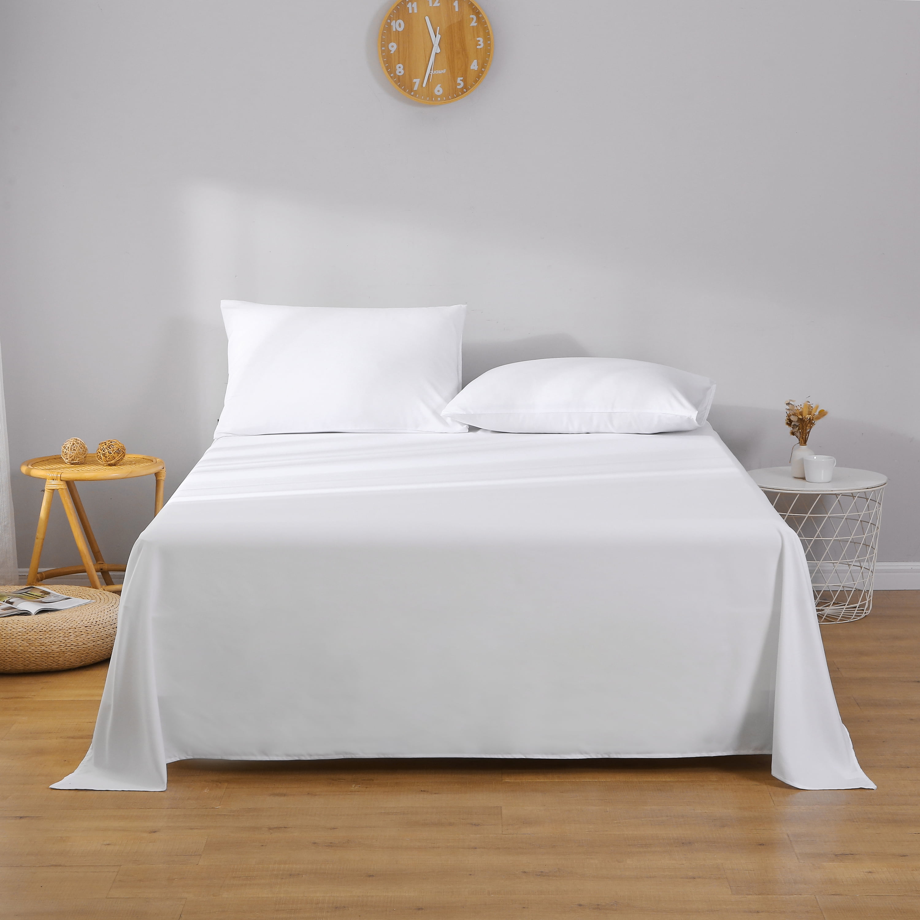 Twin Sheet Set Bed Sheets White Microfiber 15" Deep Pocket Luxury ...