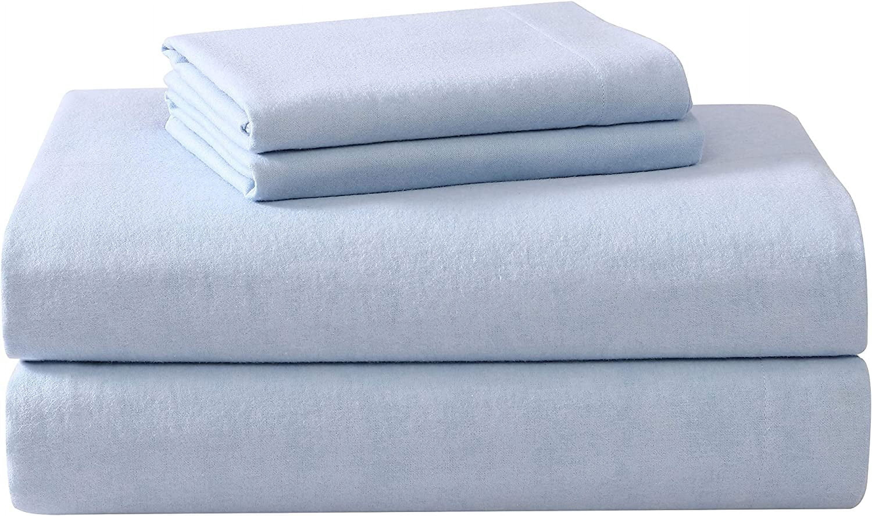 - Twin Sheet Set, Cotton Flannel Bedding, Brushed for Extra Softness ...