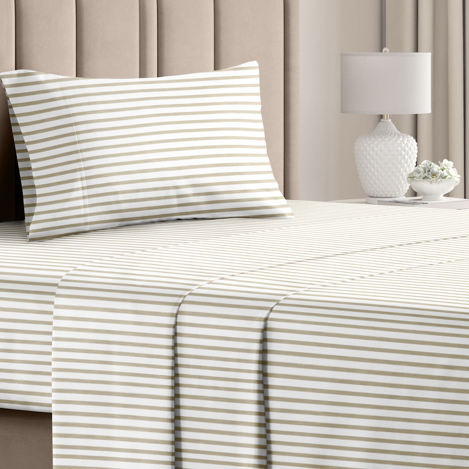 CGK Linens 3-Piece Hotel Luxury Striped Sheet Set - Twin Size Stripe ...