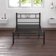 NNV Vintage Platform Metal King Bed Frame, Easy Assembly, Black ...