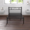 "Twin Size Metal Bed Frame, 11.2"" Height, Arrow Headboard, Under Bed ...