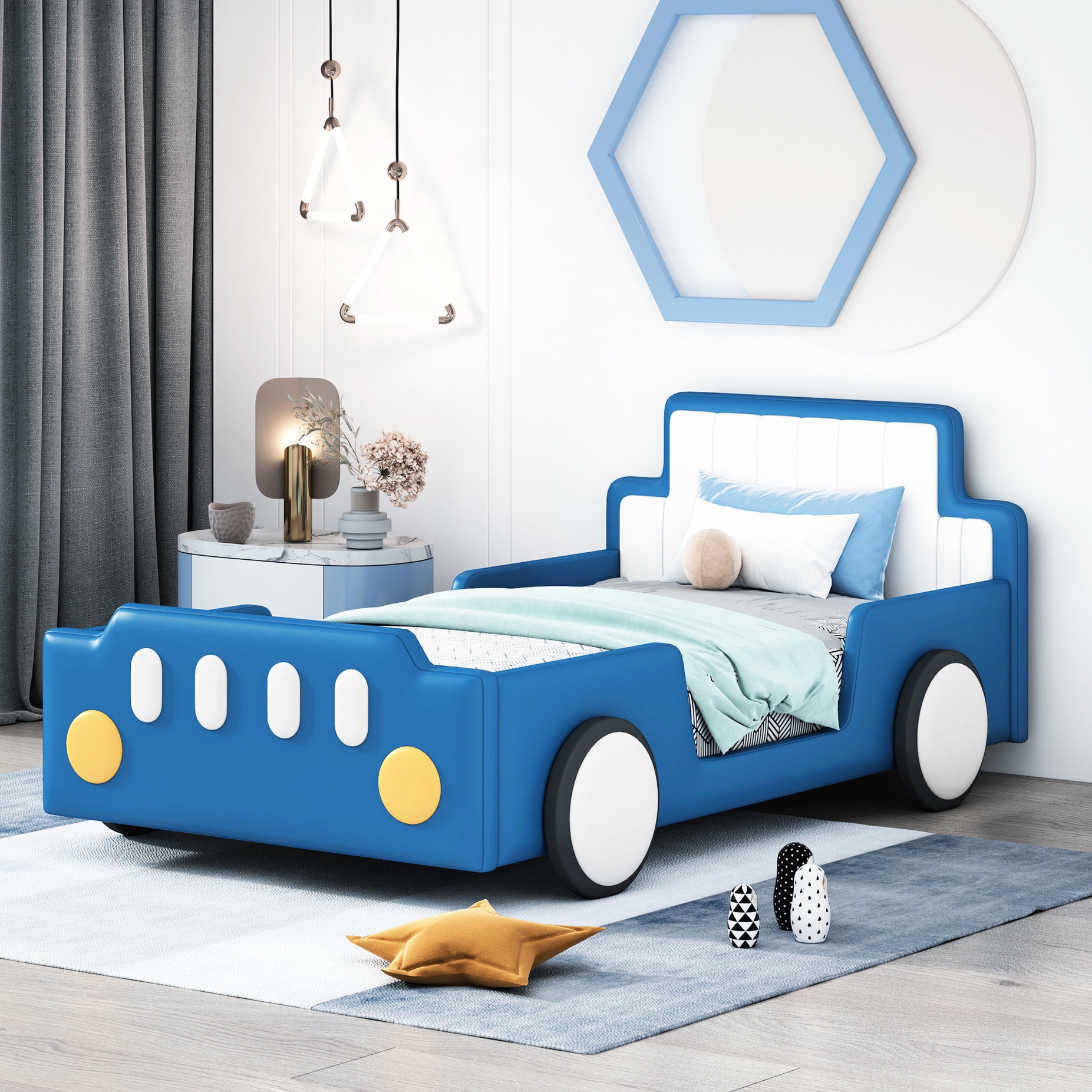 Twin Size Bed | Race Car Shape for Visual Impact | Bedroom Space ...
