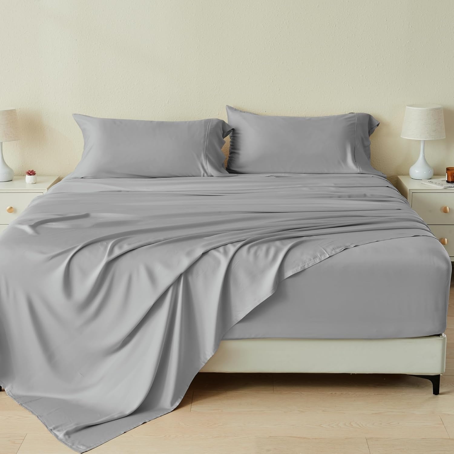 Twin Size Bed Sheets 3 Piece Set, 100% Rayon Derived from Bamboo ...
