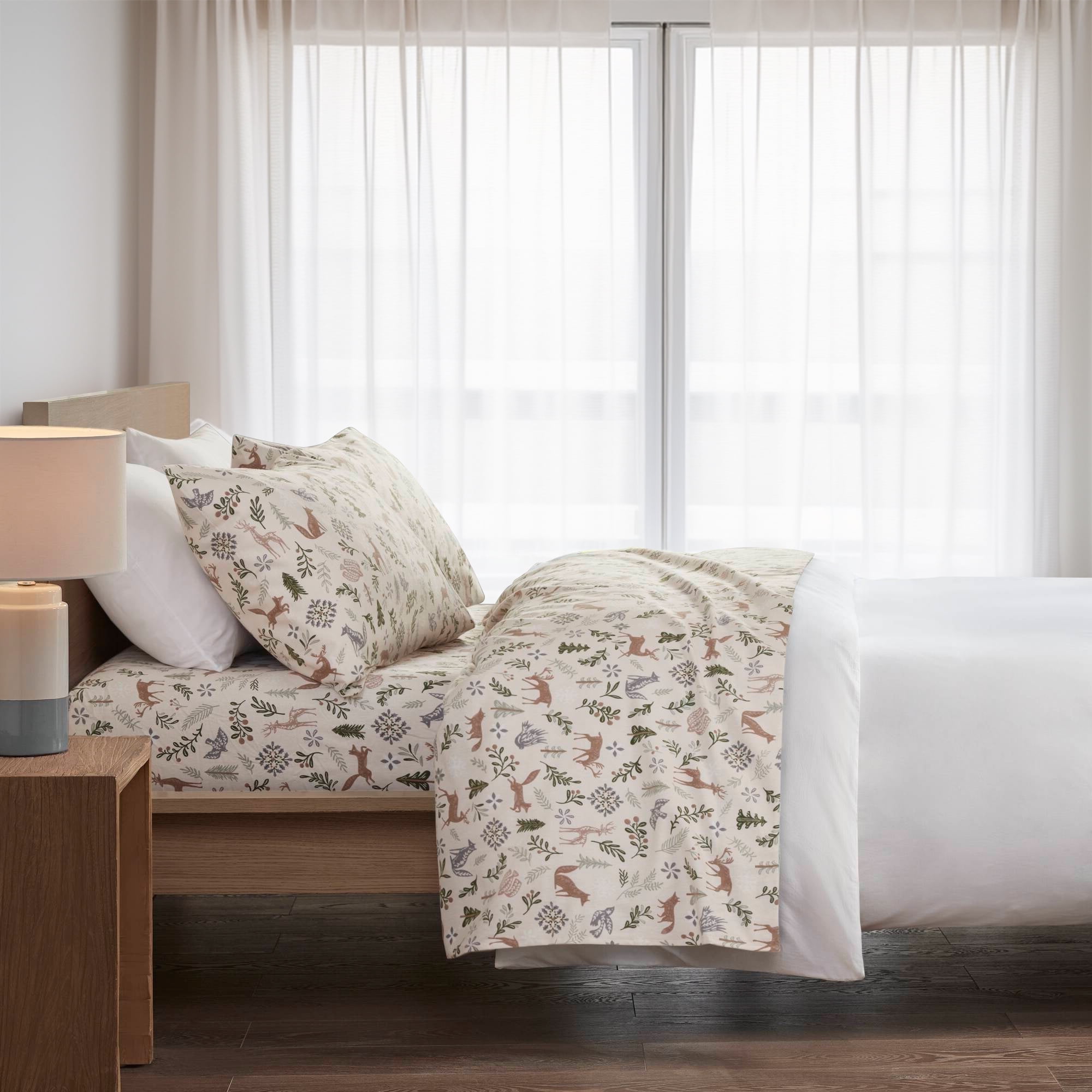 Regency Heights Twin Size Cotton Flannel Sheet Set, 3-Piece Flannel Bed ...