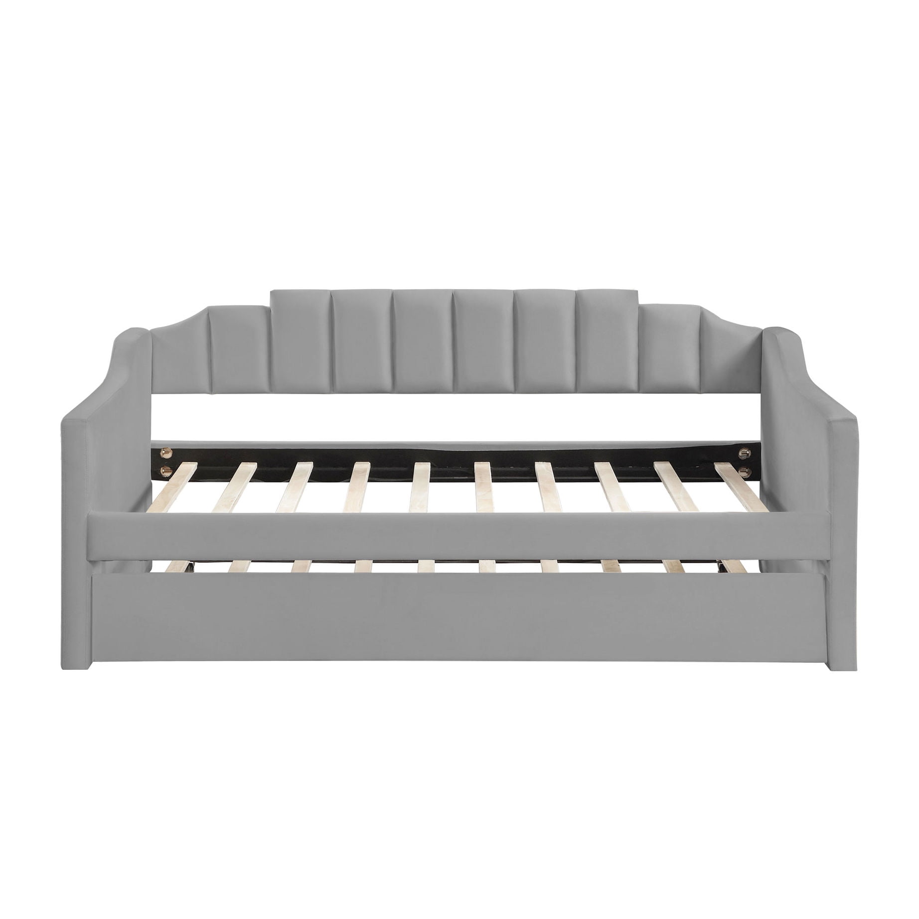 Twin Size Beige Velvet Daybed with Trundle | Ideal for Loft Spaces ...