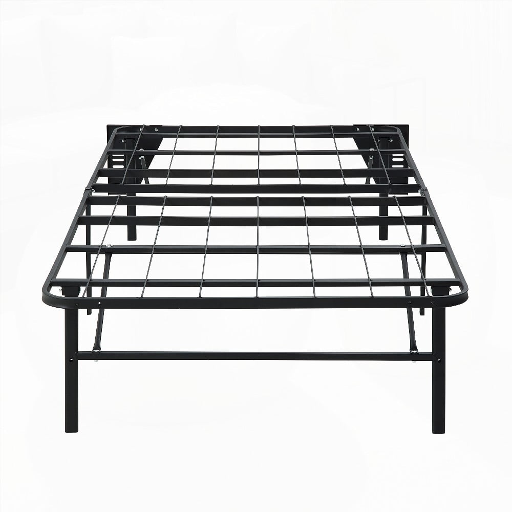 Twin Size Black Metal Foldable Bed Frame, Easy to Assemble with High ...