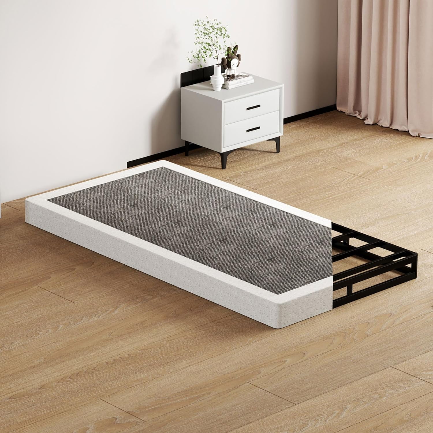 Twin Size Box Springs - 5 Inch Low Profile Mattress Foundation No Noise ...