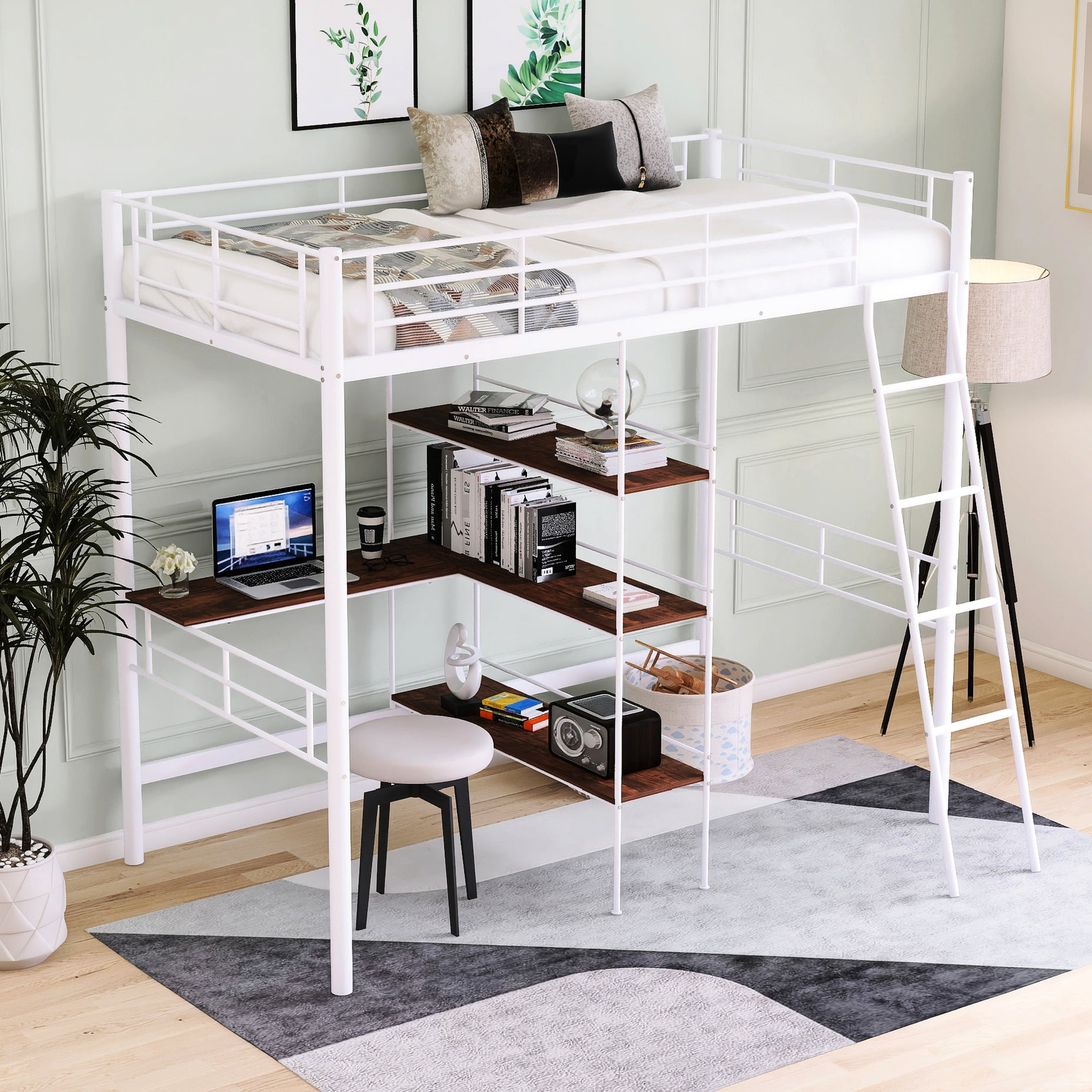 Twin Size - Built-in Desk and Bookshelf - Study Room - Ideal Study Spot ...
