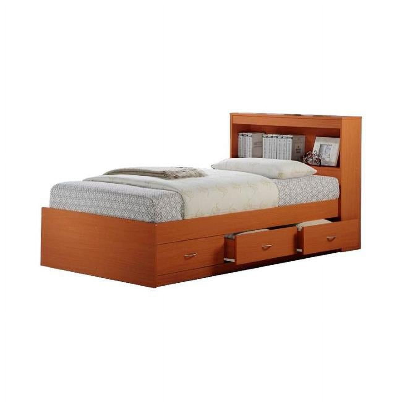 Twin-Size Captain Bed with 3-Drawers & Headboard - Cherry - Walmart.com