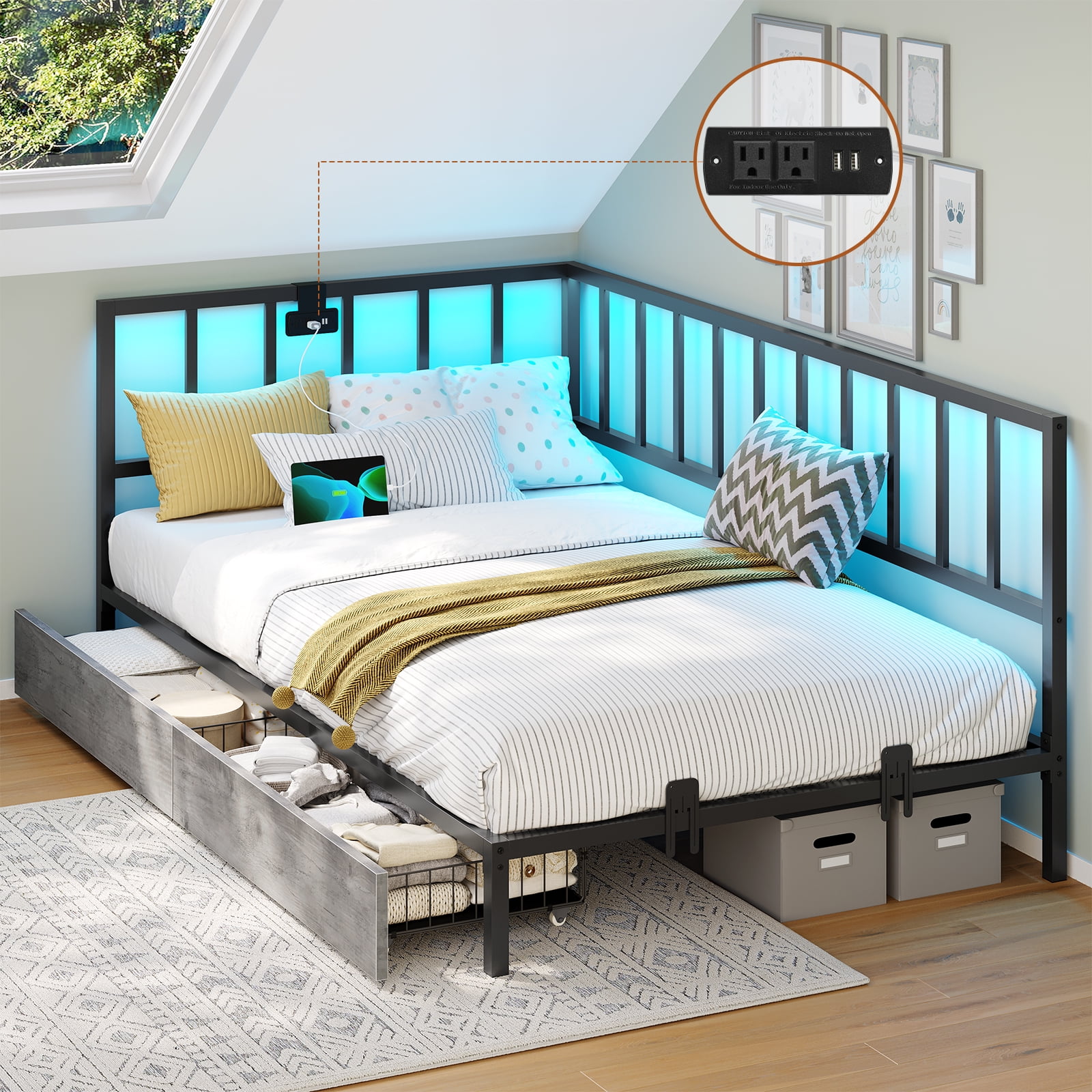 Corner Bed Frame UTSRABFA Youth Corner Bed Frame Guest Bed Frame White