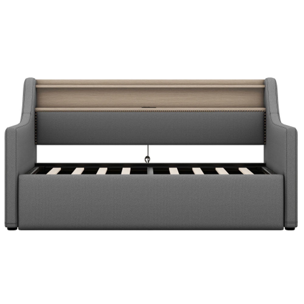 Twin Size Daybed with Hydraulic Storage, Upholstered Daybed with Lift ...