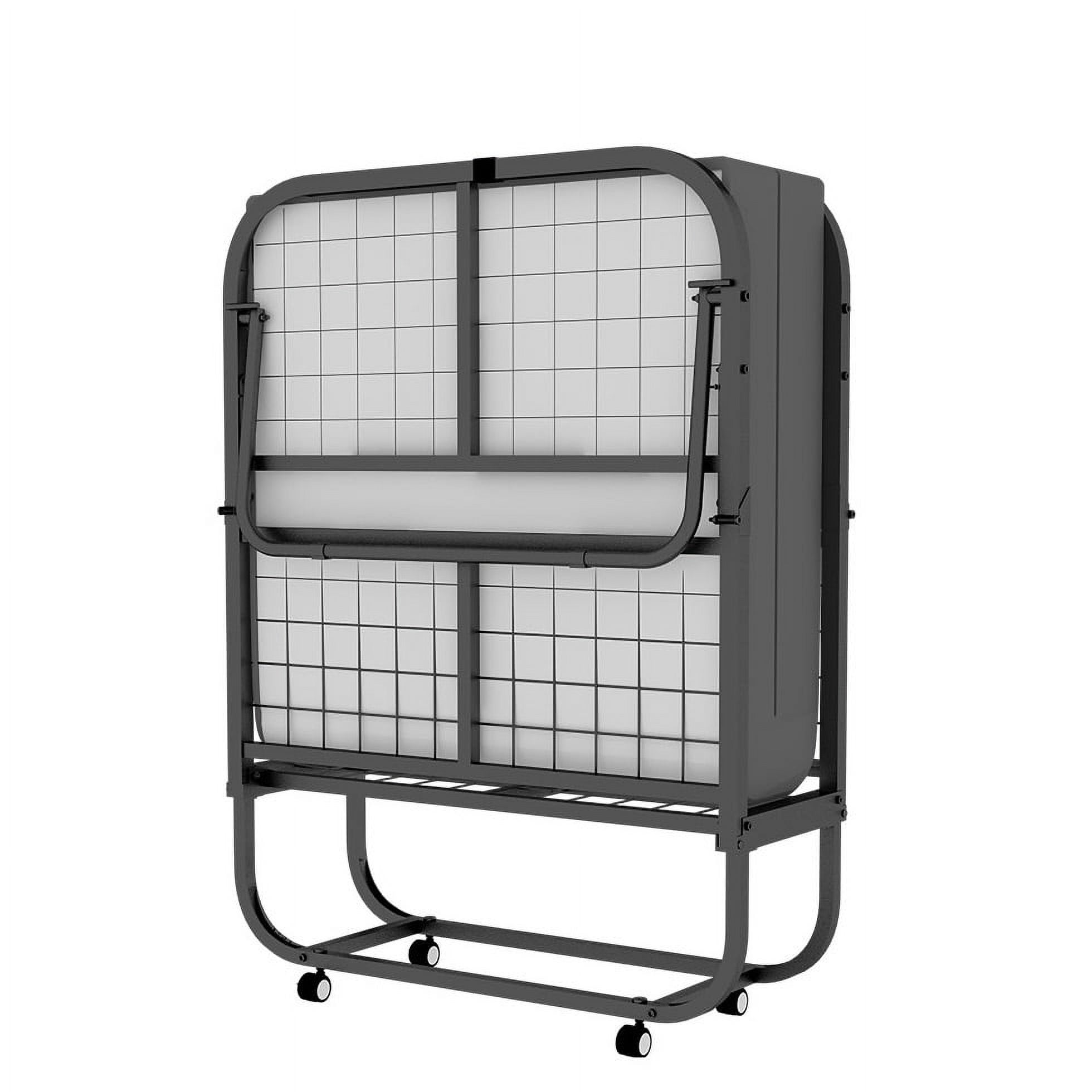 Twin Size Folding Bed with 4" Memory Foam Mattress, Sturdy Metal Frame ...