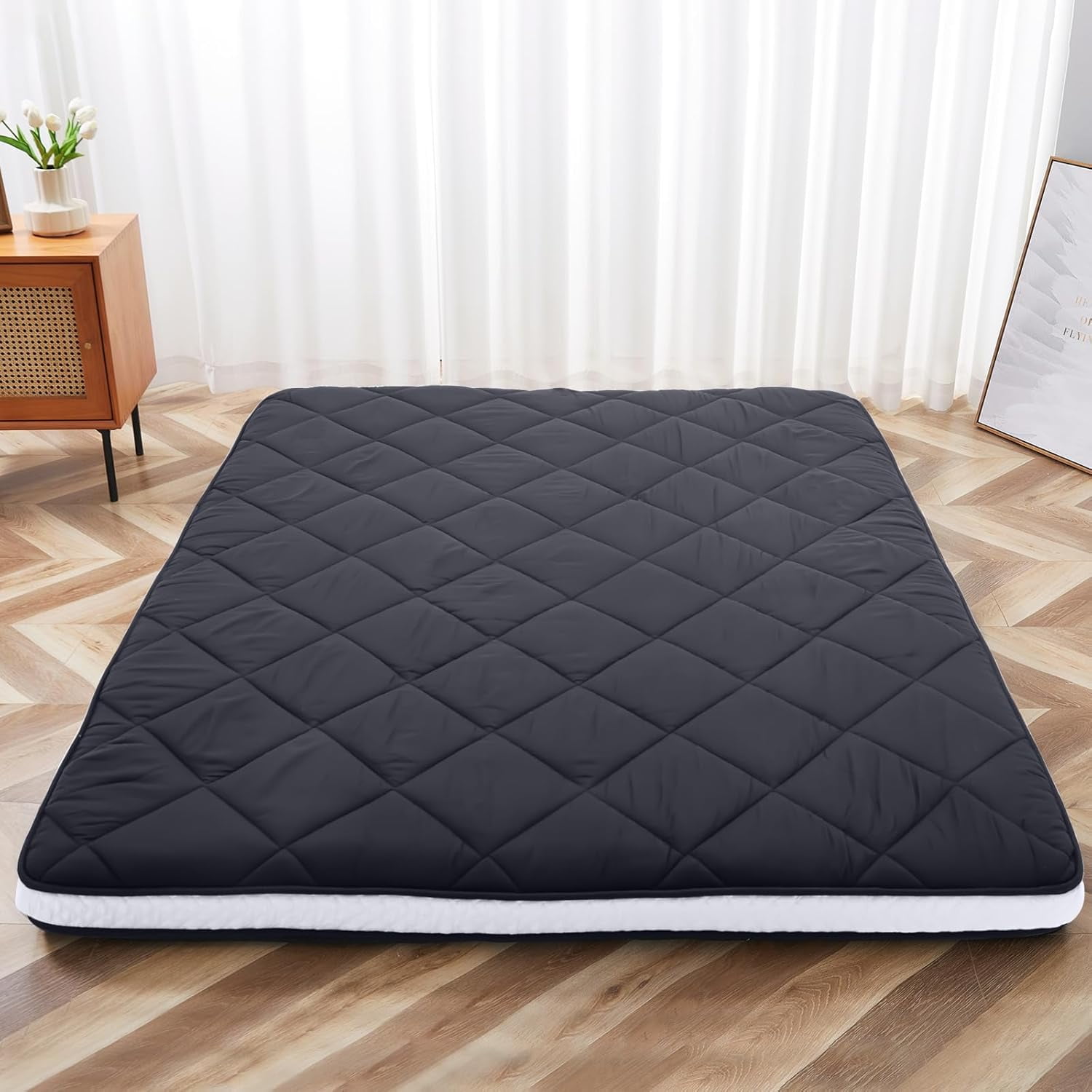Twin Size Futon Mattress - Extra Thick Foldable Japanese Floor Mattress ...