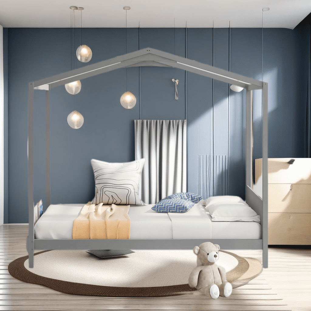 Twin Size House Platform Bed with Headboard - Walmart.com