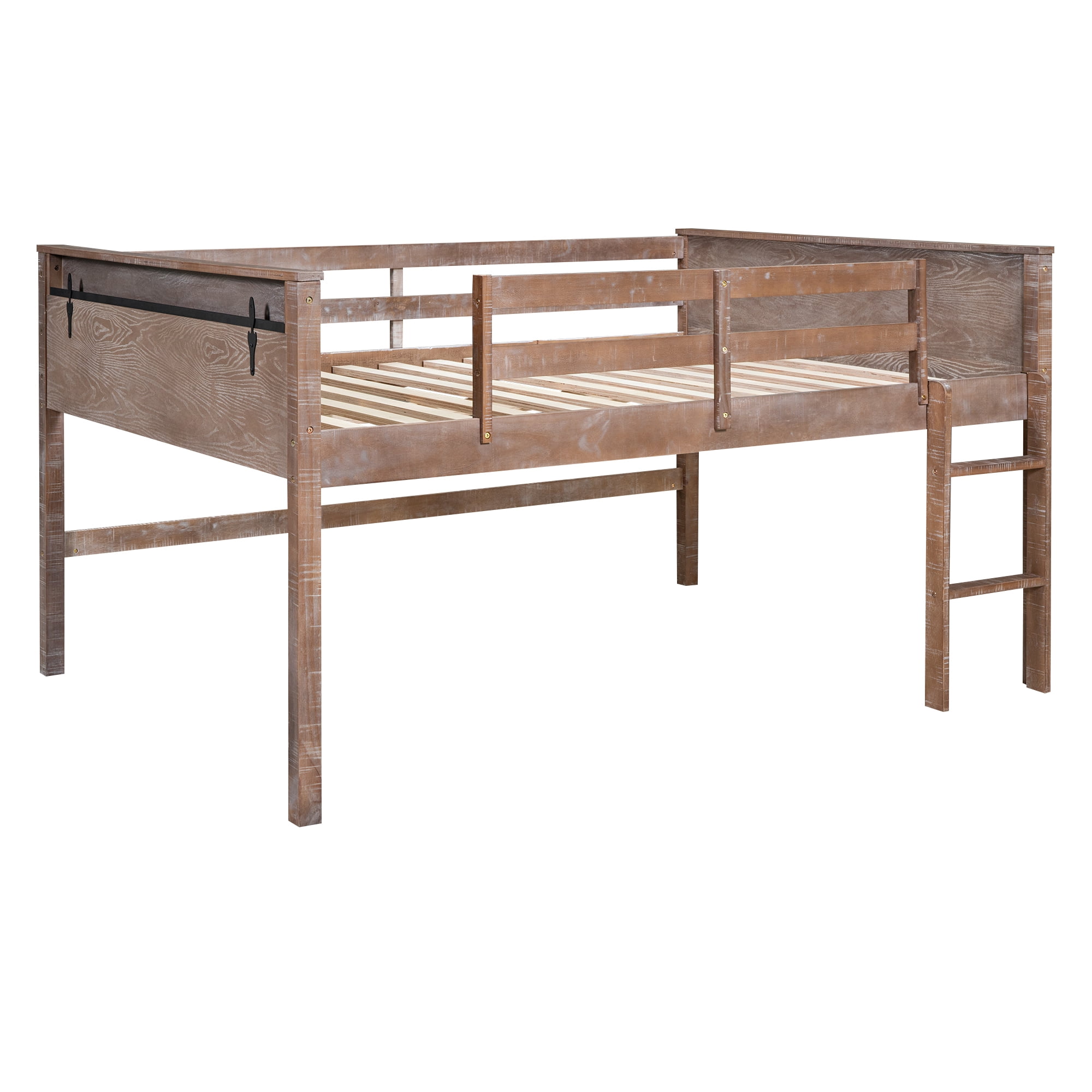 Twin Size Loft Bed With Hanging Clothes Racks Twin Size Bed Frame With ...